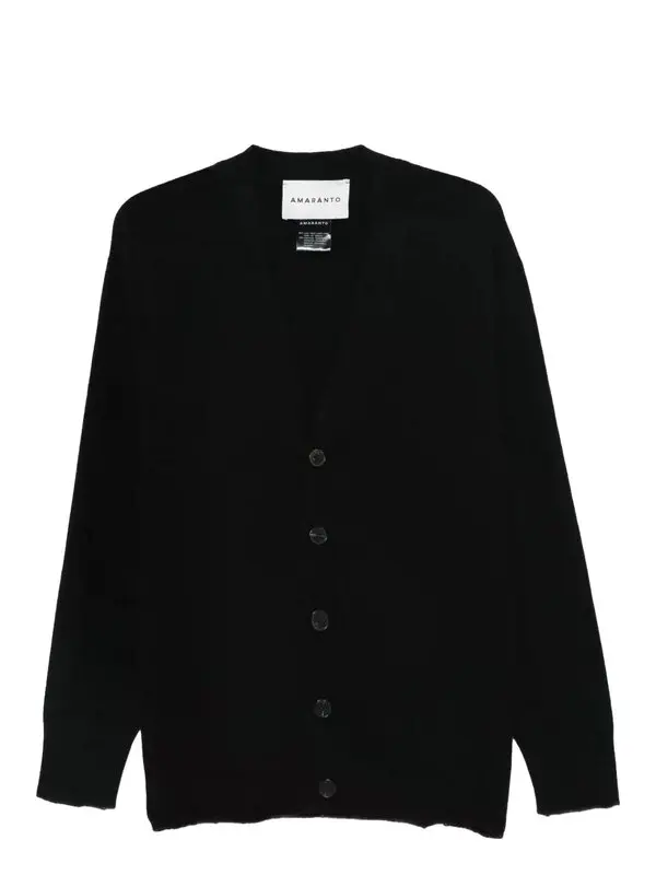 AMARANTO Buttoned Cardigan - Black