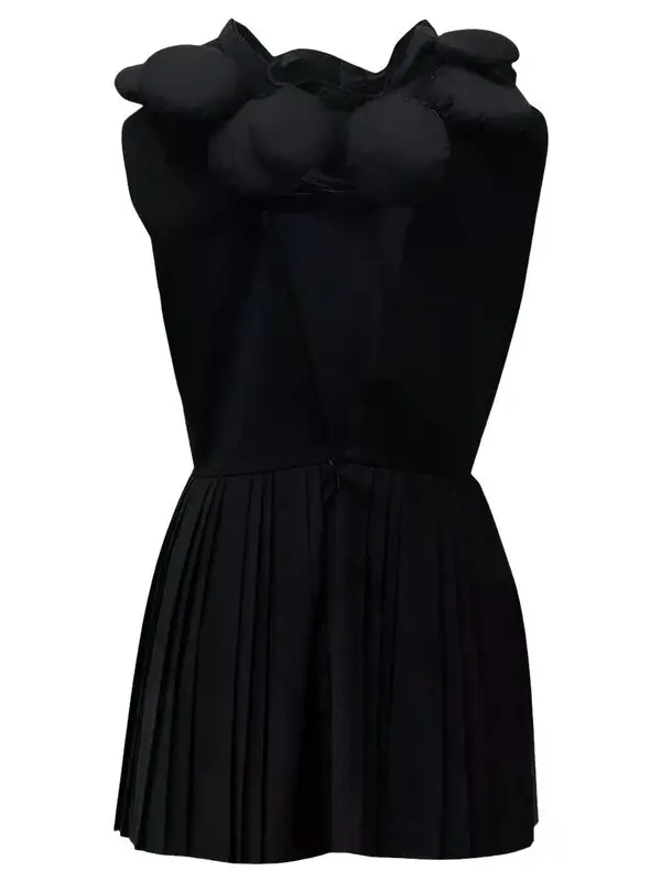 PUSHBUTTON Pleated Mini Dress - Black