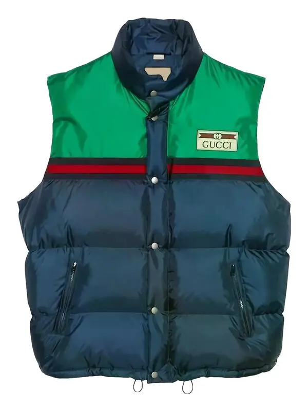 Gucci Logo-patch Gilet - Blue