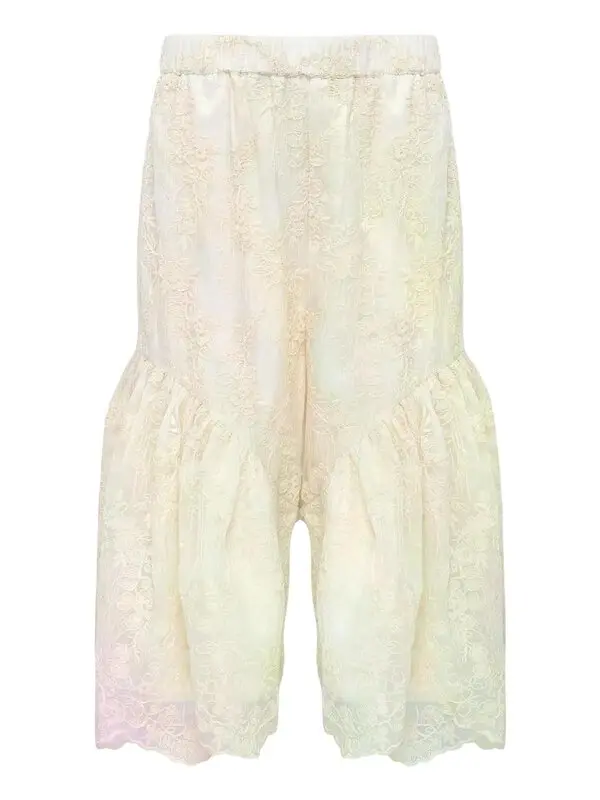 RENLI SU Knitted Floral Trousers - Neutrals