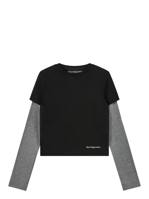 REST&RECREATION Layered Sleeve Top - Black