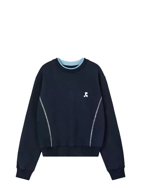 REST&RECREATION Layered-neck Logo-detail Sweatshirt - Blue