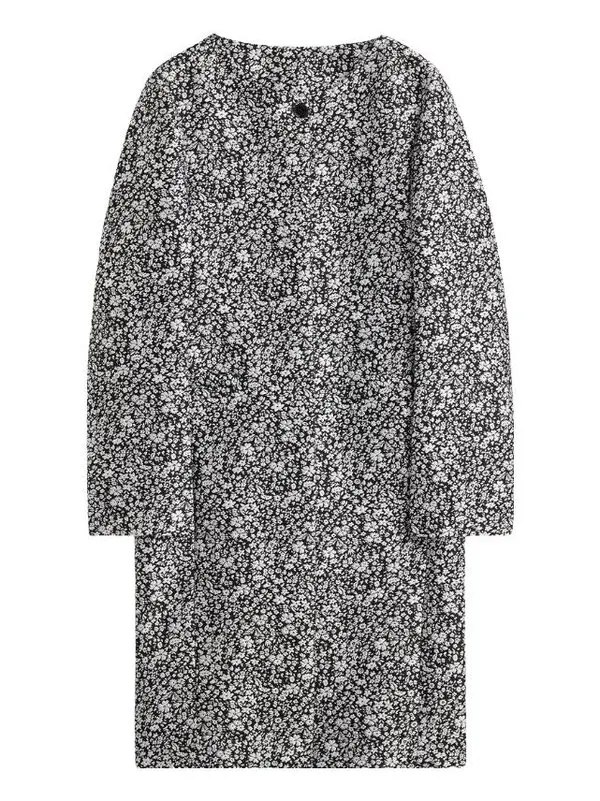 TOTEME Collarless Floral Coat - White,black
