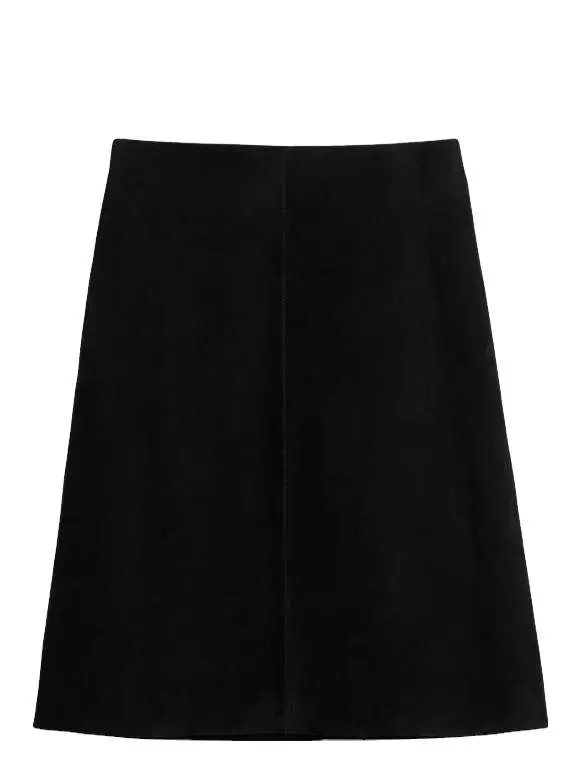 TOTEME A-line Suede Skirt - Black