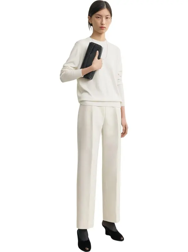TOTEME Slim Evening Trousers - Ecru