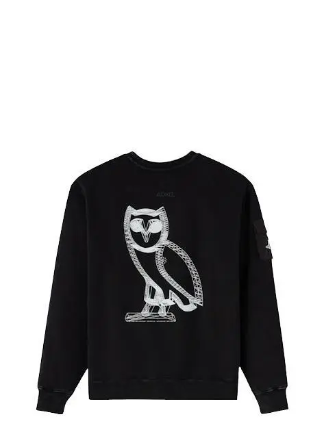 OVO X Playstation Wireframe Owl Crewneck Sweatshirt - Black