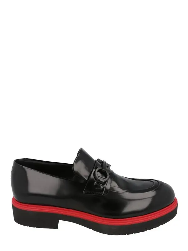 FERRAGAMO Fiorello Gancini Patent Loafers - Black