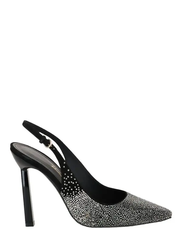 FERRAGAMO Jessie Crystal-embellished Slingback Pumps - Black