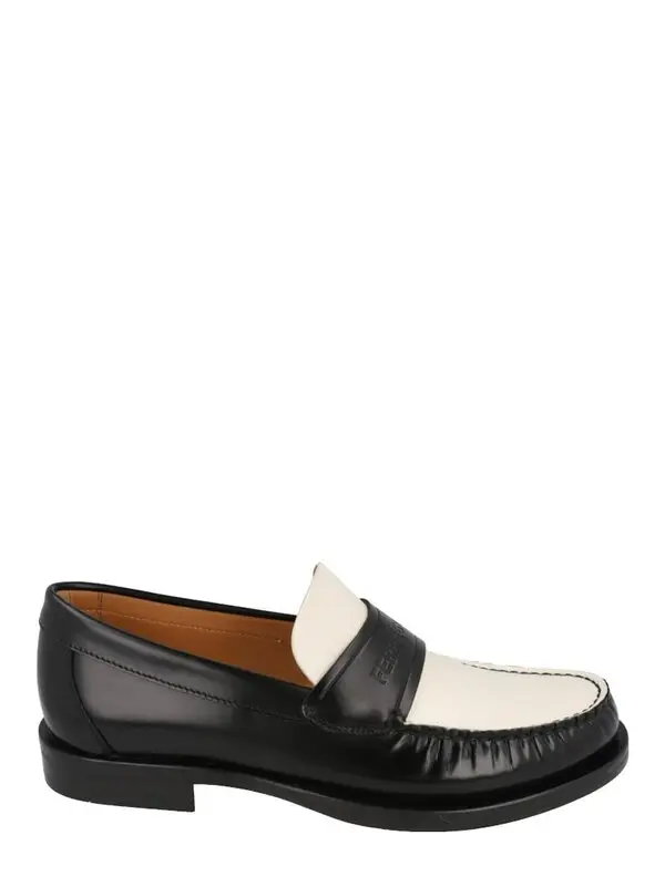 FERRAGAMO Fillmore Embossed Moccasin Loafers X Wide - Black