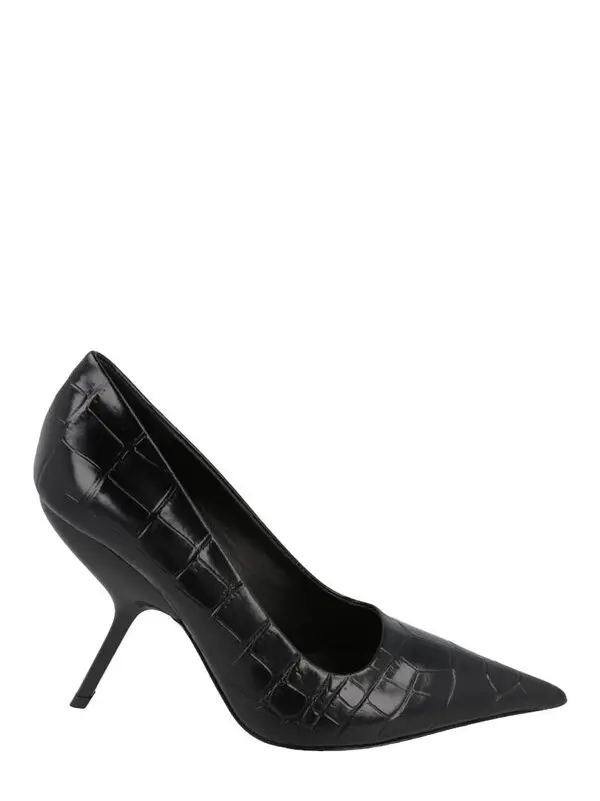 FERRAGAMO Eva Crocodile Leather Pumps - Black