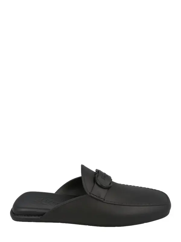 FERRAGAMO Leather Jelly Mules - Black