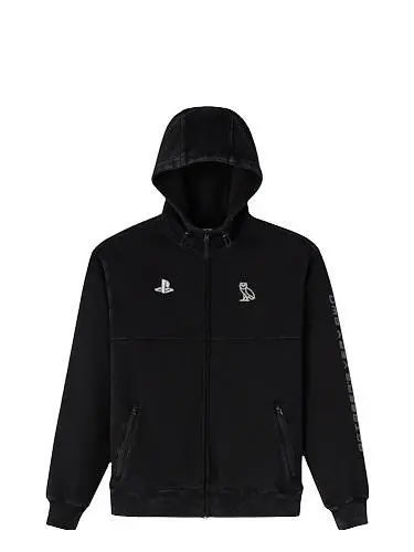 OVO X Playstation Zen Garment-dyed Full-zip Hoodie - Black