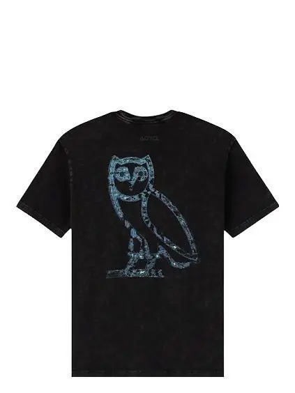 OVO X Playstation Liquid Owl Garment Dyed T-shirt - Black