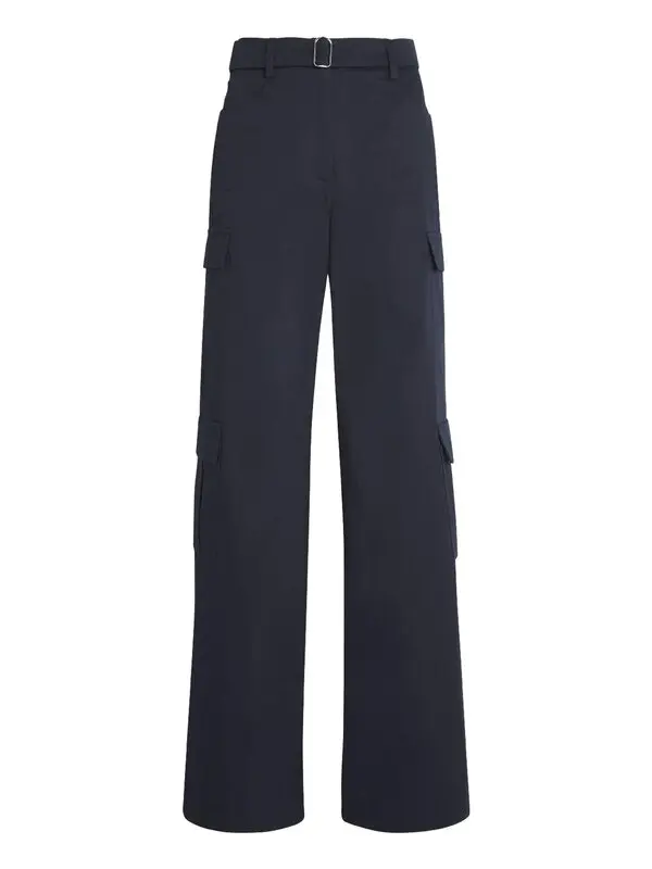 Claudie Pierlot Cotton Gabardine Cargo Trousers - Blue