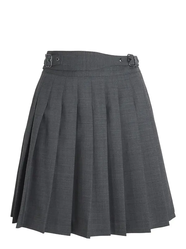 Claudie Pierlot Wool-blend Pleated Mini Skirt - Grey