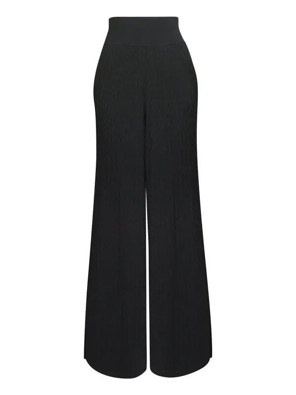 Polo Ralph Lauren Cable-knit Wide-leg Trousers - Black