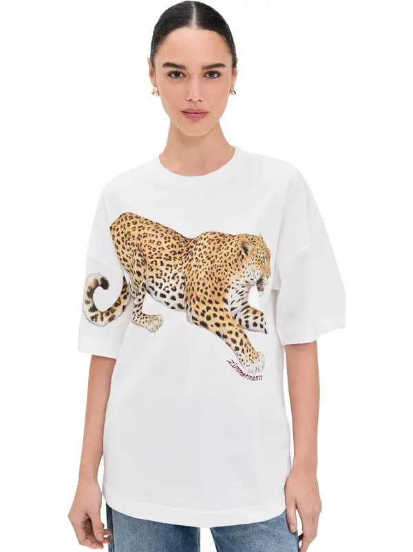 Zimmermann Printed Jersey Tee - Leopard