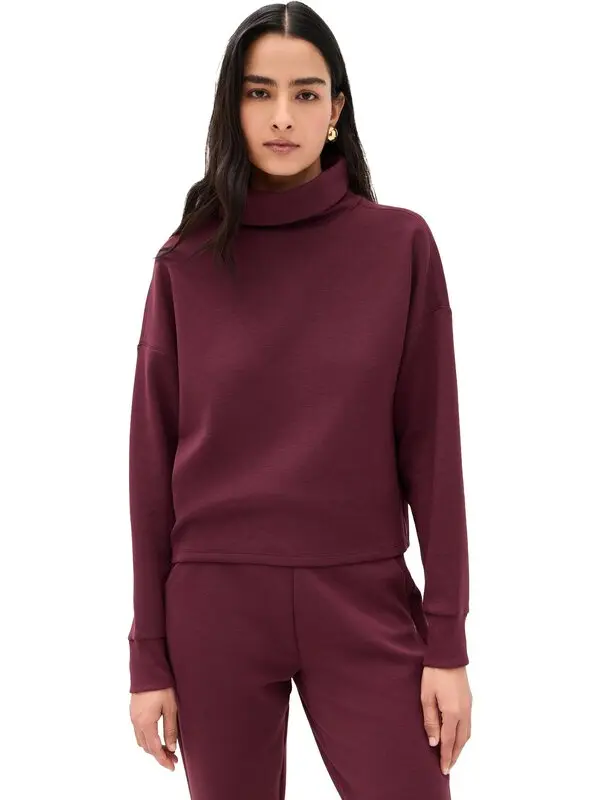 RHONE Dreamglow Mock Neck - Bordeaux Red