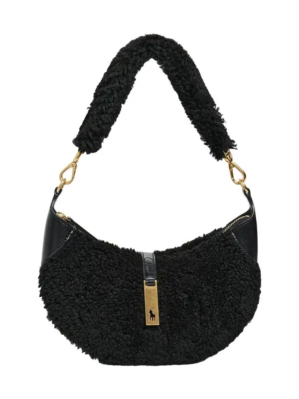 Ralph Lauren Shearling Shoulder Bag - Black