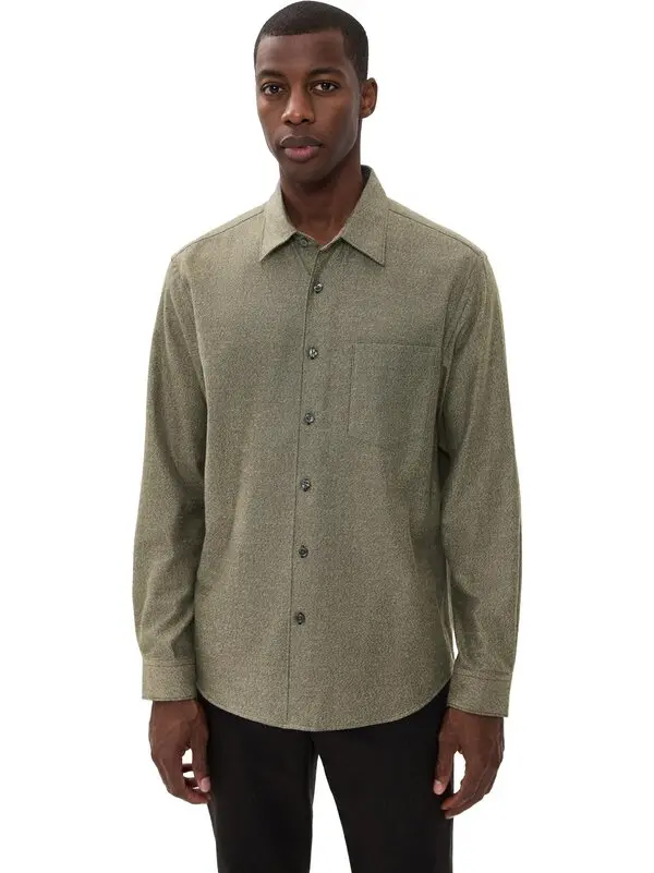 Theory Weekend Shirt In Spun Flannel - Duffle Multi