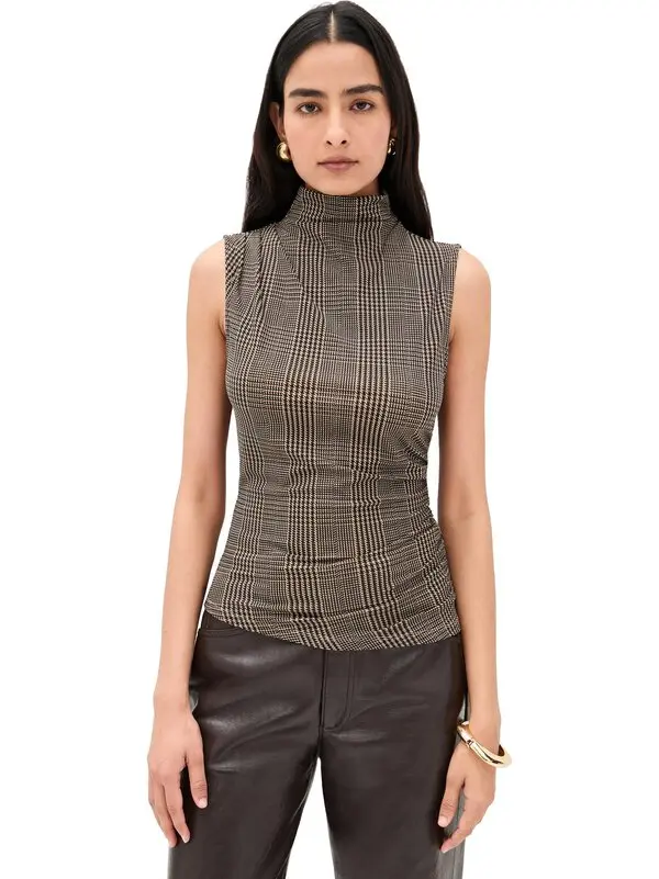 Veronica Beard Mylie Sleeveless Top - Dark Acorn Multi