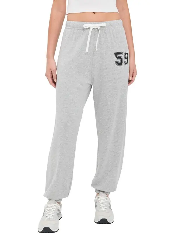 Splits59 Andie Oversized Fleece Varsity 59 Sweatpants - Heather Grey