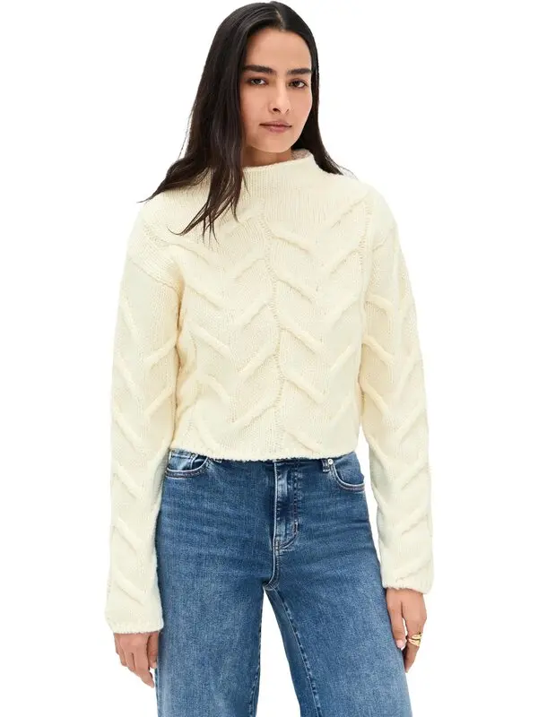 FRAME Cable Knit Sweater - Cream