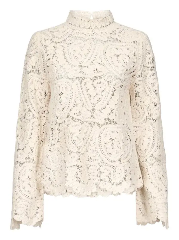 Loulou De Saison Wade Stand Collar Sweater - White