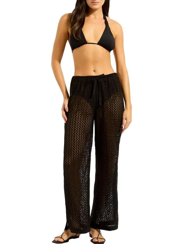 Seafolly Side Split Cover-up Pants - Black