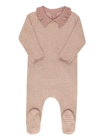 ELY'S & CO. Thin Stripe Collection Footie - Pink/ivory
