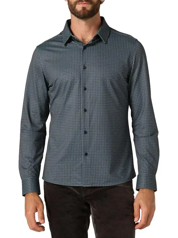 7 Diamonds Warren Wrinkle Resistant Performance Button-up Shirt - Olive
