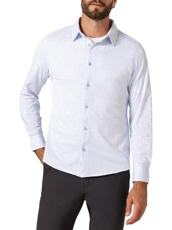 7 Diamonds Upton Wrinkle Resistant Performance Button-up Shirt - Light Blue