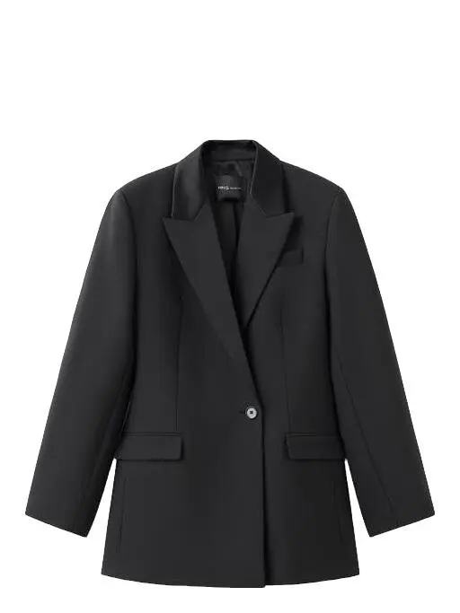 Mango X Kaia Gerber Wool Blend Blazer Dress - Black