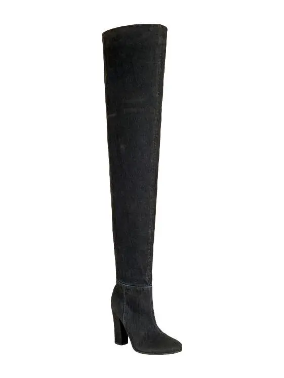 AZALEA WANG Nanette Thigh High Boots - Black