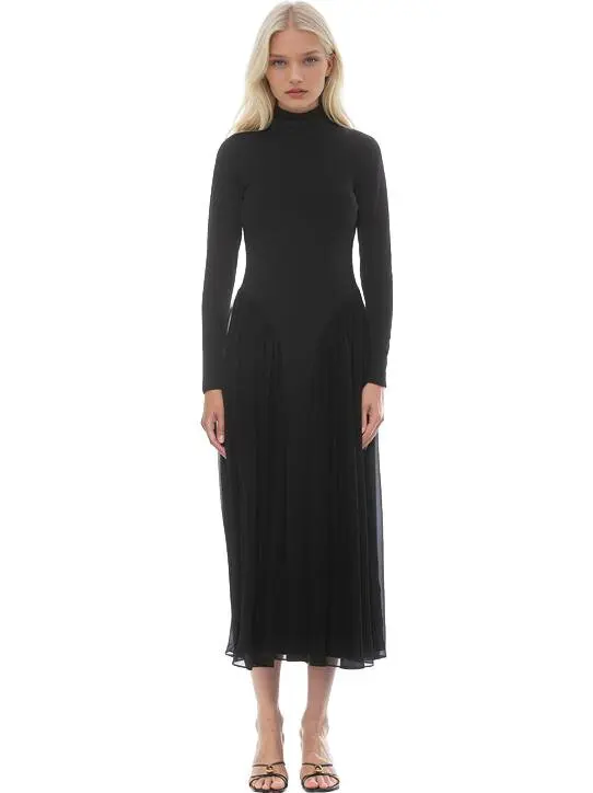 ALEXIA ADMOR Odette Mockneck Midi Dress - Black