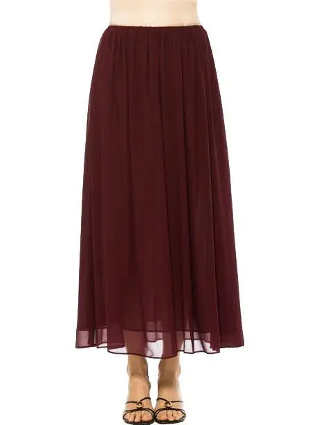 ALEXIA ADMOR Vayla Maxi Skirt - Burgundy