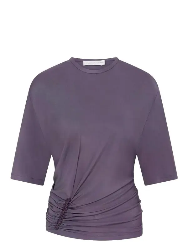 Christopher Esber Shibari Ruche Jersey T-shirt - Purple