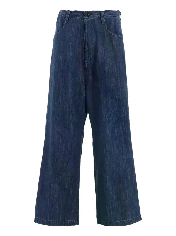 Y’s Button-fastening Straight Leg Jeans - Blue