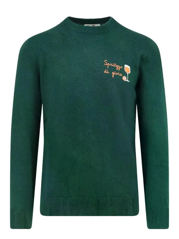 MC2 SAINT BARTH Long-sleeve Embroidery Sweater - Green