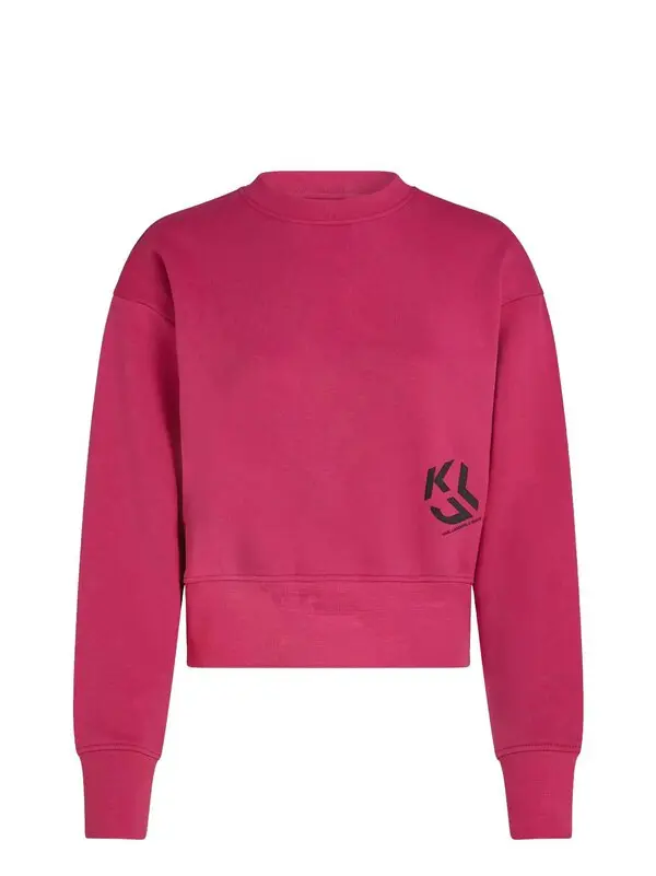 Karl Lagerfeld Monogram-print Crew-neck Sweatshirt - Pink