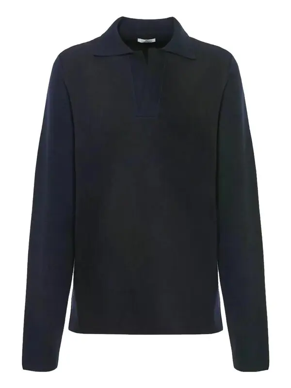 Malo Long-sleeve Polo-collar Sweater - Blue