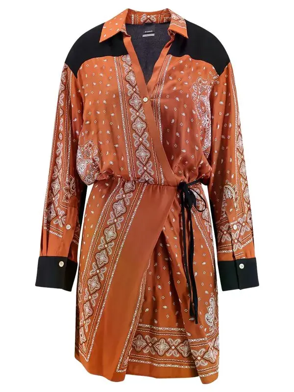 Pinko Bandana-print Dress - Orange