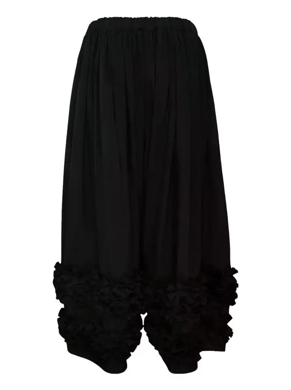 Comme Des Garçons Ruffled-hem Trousers - Black