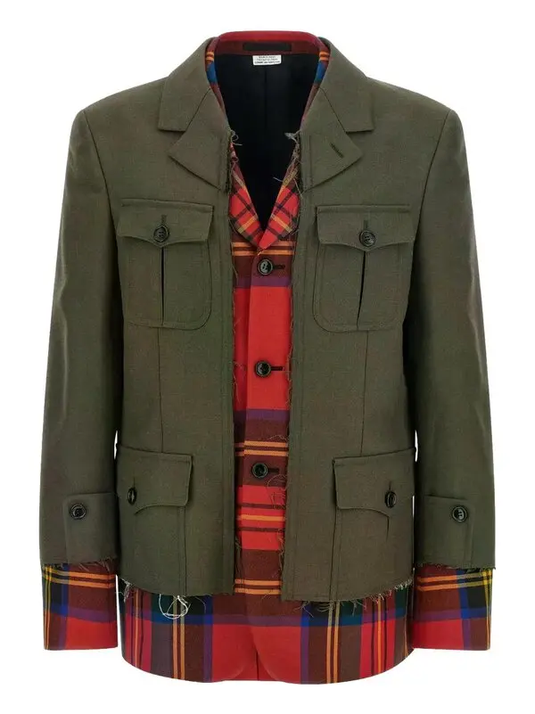 Comme Des Garçons Layered Military Jacket - Green