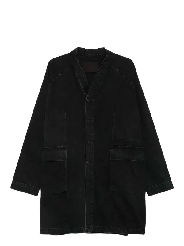 NOMEN NESCIO Raglan-sleeve Denim Coat - Black