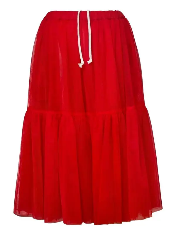 Comme Des Garçons Teiban Midi Skirt - Red