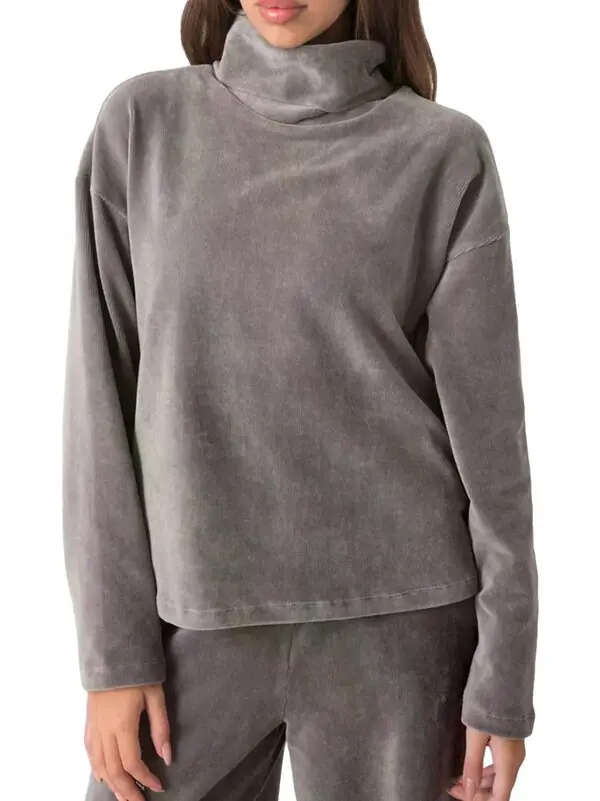 DIMENSIONE DANZA High-neck Long-sleeve Sweater - Grey