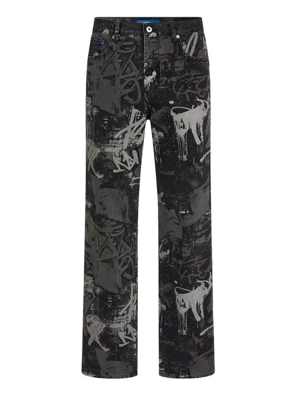 Karl Lagerfeld Five-pocket Jeans With Graphic Print - Black