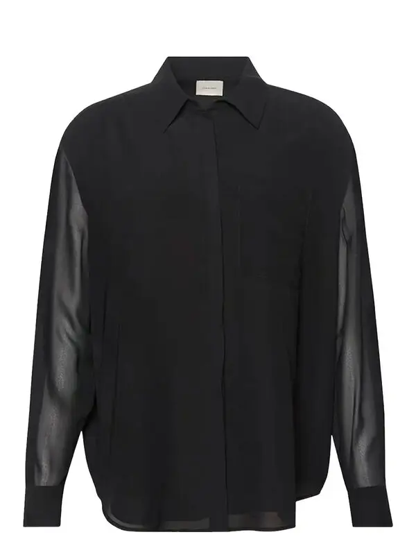 Calvin Klein Sheer-panel Shirt - Black