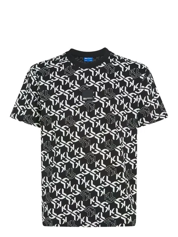 Karl Lagerfeld Monogram-pattern T-shirt - Black